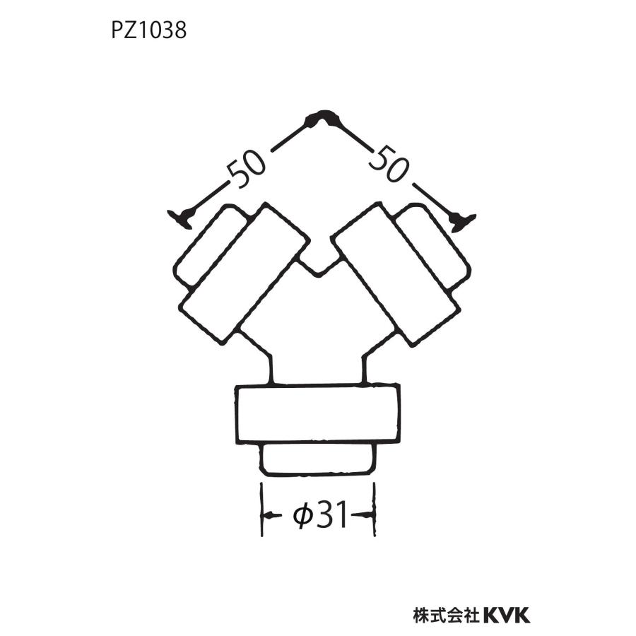 KVK 排水ホースY型ツギテ PZ1038 流し排水栓 [新品]【純正品】 : 換気扇の通販ショップ プロペラ君 - 通販 - Yahoo!ショッピング