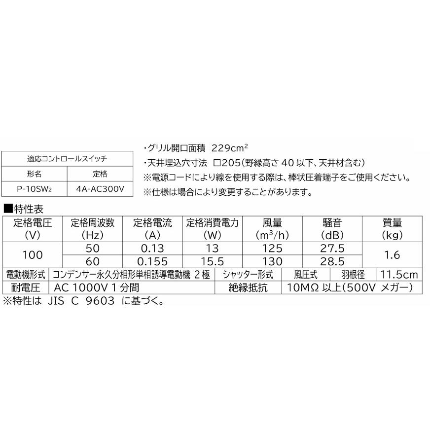 三菱 【365日出荷】三菱換気扇【VD-13ZC14】ダクト用換気扇 天井埋込形低騒音 接続パイプΦ100mm 埋込寸法205mm角 浴室・トイレ・洗面所用 サニタリー用 : 換気扇の通販 ...