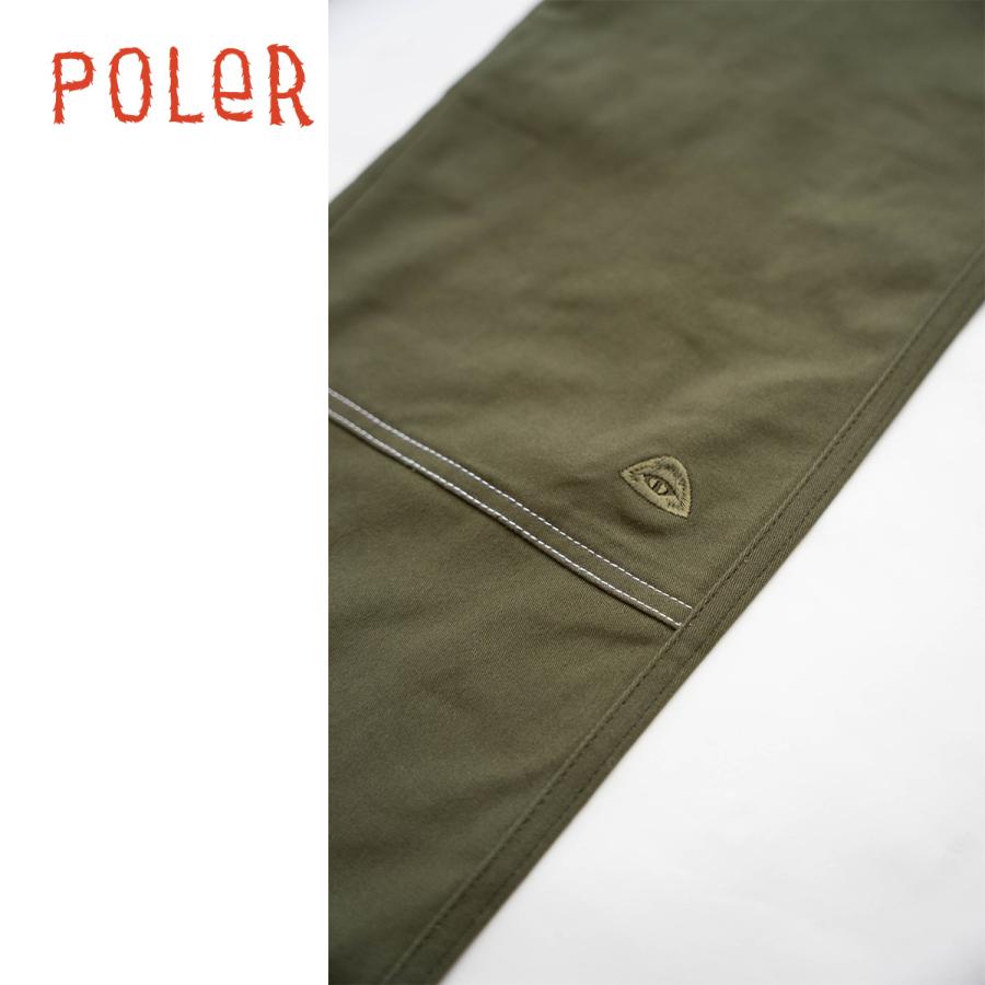 ロングパンツ メンズ POLER CAMPO PANTS ポーラー カンポパンツ チノパン 刺繍ロゴ 無地 コットン ストレッチ ストリート カジュアル シンプル カーキ POLeR ...