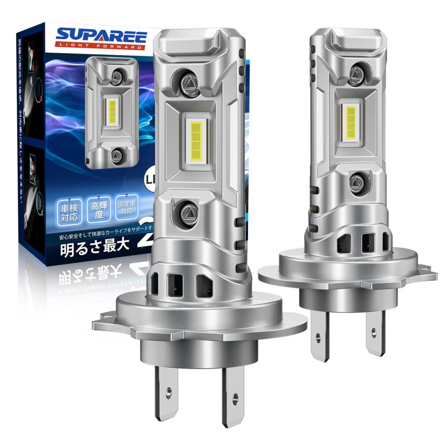 SUPAREE H7 LED ヘッドライト バイク 爆光 車検対応 ファンレス 無極性 14000lm 20W*2 6 : まさおshop ...