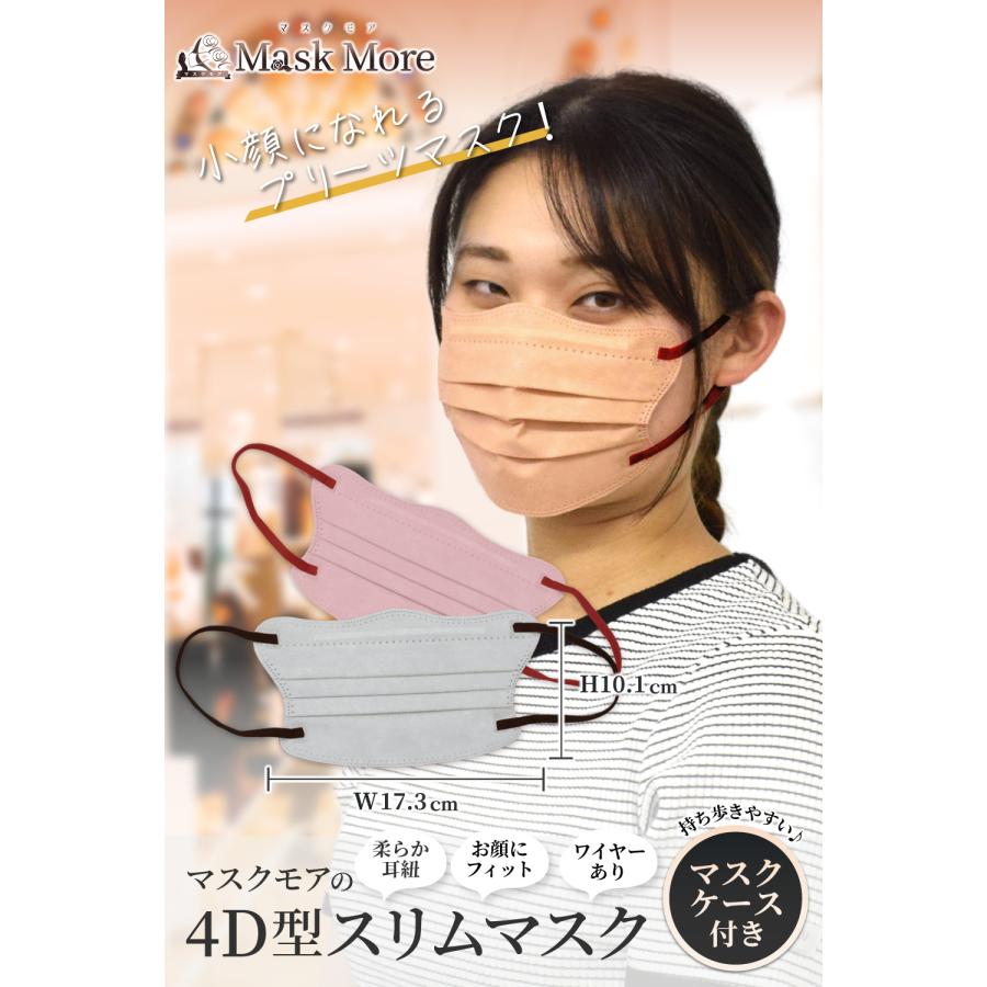 マスク 4D 不織布 4Dマスク 血色カラー 3層構造 バイカラー 立体マスク カラーマスク 両面カラー 20枚入り マスクモア :MM4DSE020-:MaskMore(マスクモア ...