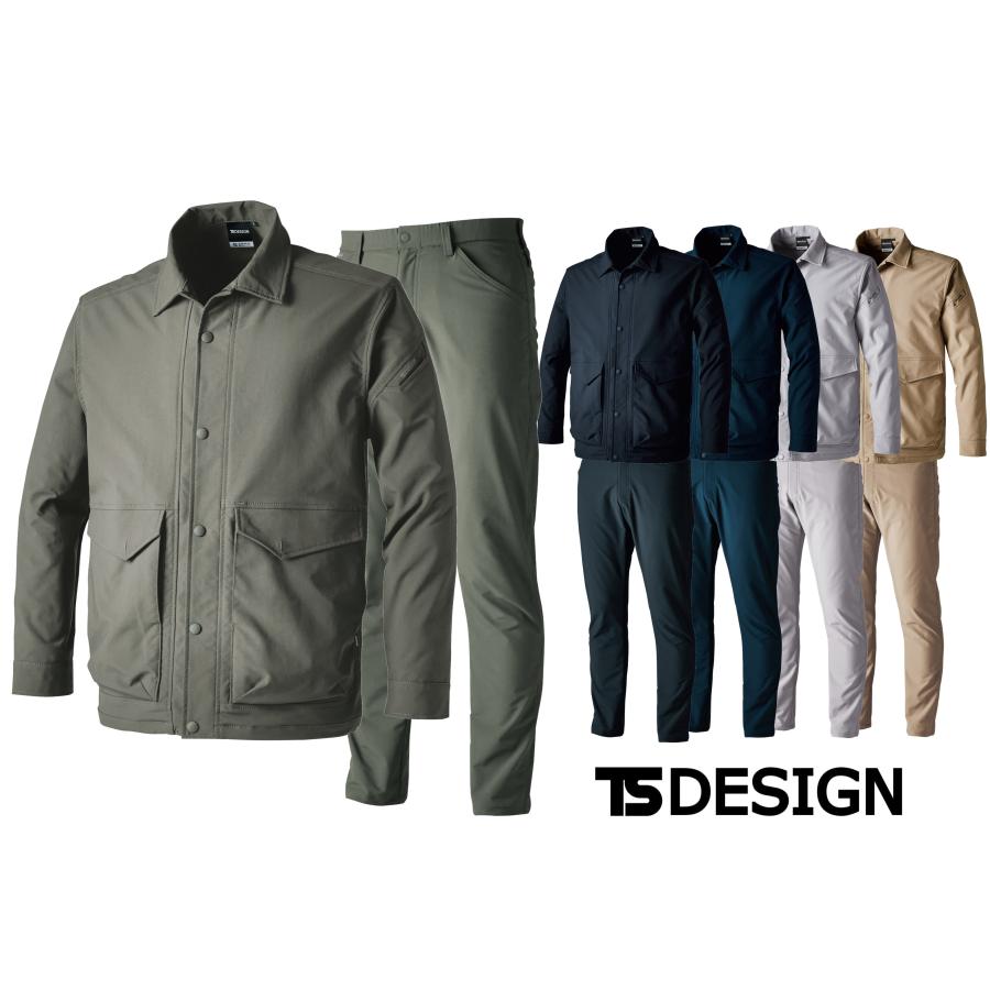 TS DESIGN 【送料無料】TS エコ ストレッチ コーチ ジャケット 上下セット 正規代理店 4617+4612 刺繍 S〜6L 秋冬 TSDESIGN tsデザイン 作業服 作業着 ...