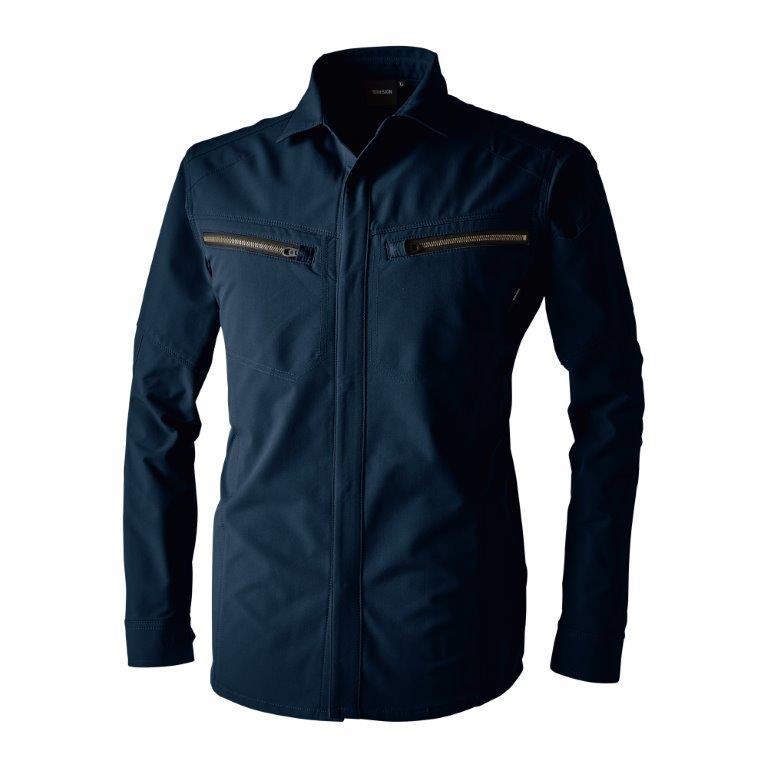 TS DESIGN 【送料無料】TS サマー ストレッチ 長袖シャツ 上下セット 軽量 春夏 SS〜6L 藤和 5605 5604 作業着 作業服 刺繍 TSDESIGN ティーエスデザイン ...