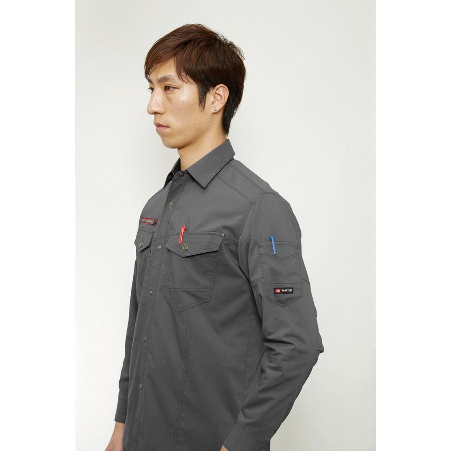 BURTLE バートル 7045 SS〜5L ストレッチ 長袖シャツ(ユニセックス) 春夏 かんたん刺繍申し込み 作業服 作業着 おしゃれ かっこいい : 7045 : はたらくヒト支え隊 ...