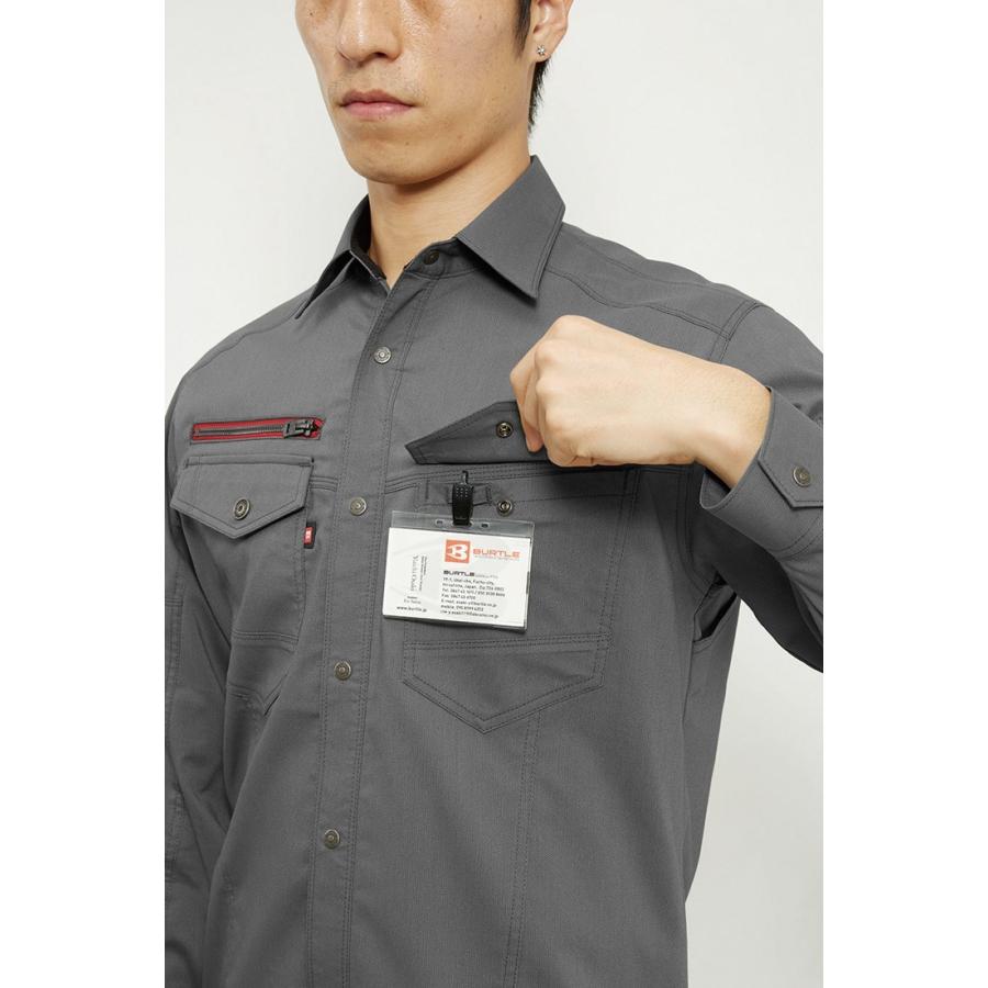 BURTLE（バートル） 7045 SS〜5L ストレッチ 長袖シャツ(ユニセックス) 春夏 かんたん刺繍申し込み 作業服 作業着 : はたらくヒト支え隊 - 通販 - Yahoo!ショッピング