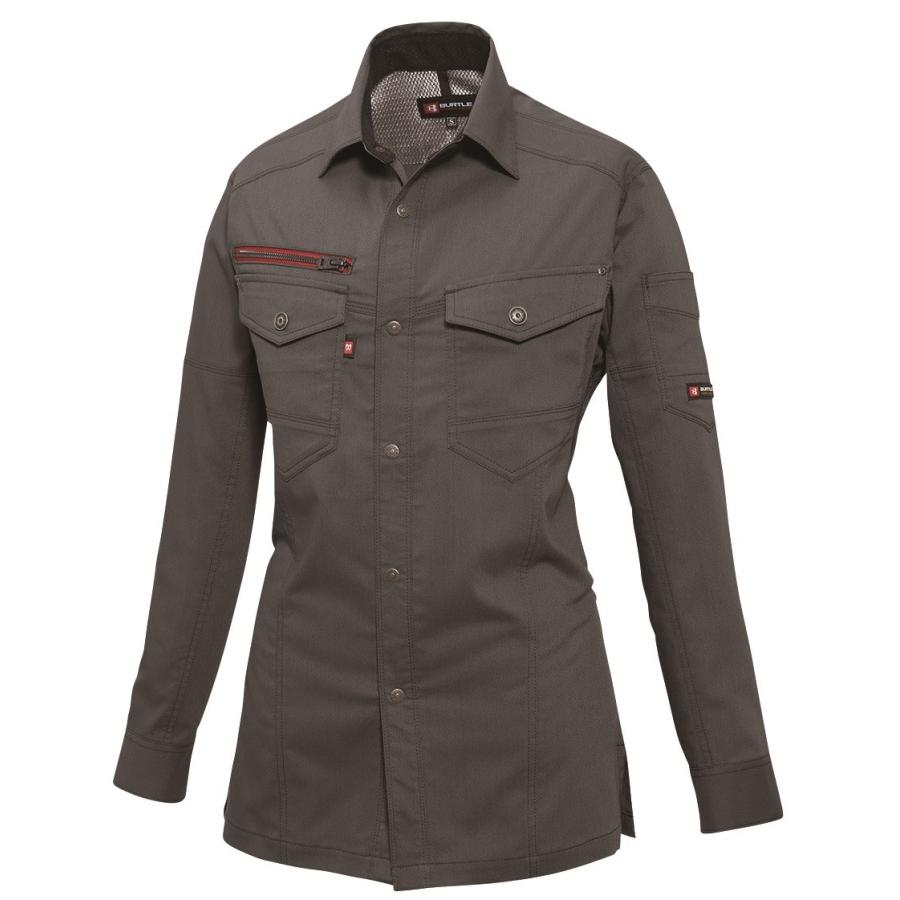 BURTLE（バートル） 7045 SS〜5L ストレッチ 長袖シャツ(ユニセックス) 春夏 かんたん刺繍申し込み 作業服 作業着 : はたらくヒト支え隊 - 通販 - Yahoo!ショッピング