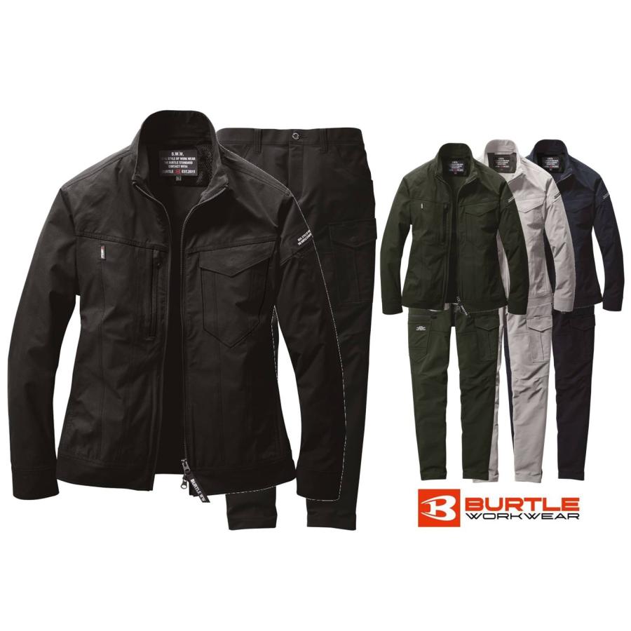 BURTLE 【送料無料】BURTLE バートル ストレッチ ジャケット 春夏 上下セット 9511 9512 刺繍 作業着 2022年 新作 正規代理店 ブルゾン 吸汗速乾 脇ゴム ...