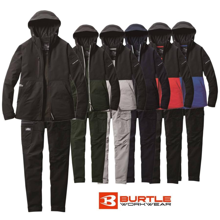 BURTLE（バートル） 【送料無料】BURTLE ストレッチ パーカー 春夏 上下セット 9515 9512 フード ジャケット 刺繍 作業着 作業着 2022年 新作 ブルゾン 吸汗速乾 ...