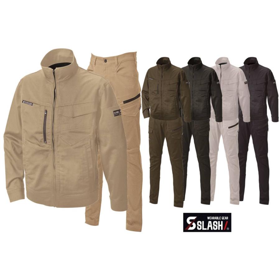 【2024年新作・送料無料】SLASH スーパーストレッチ ジャケット 上下組 正規代理店 S〜8L かんたん刺繍申込み シンメン 02300 ...