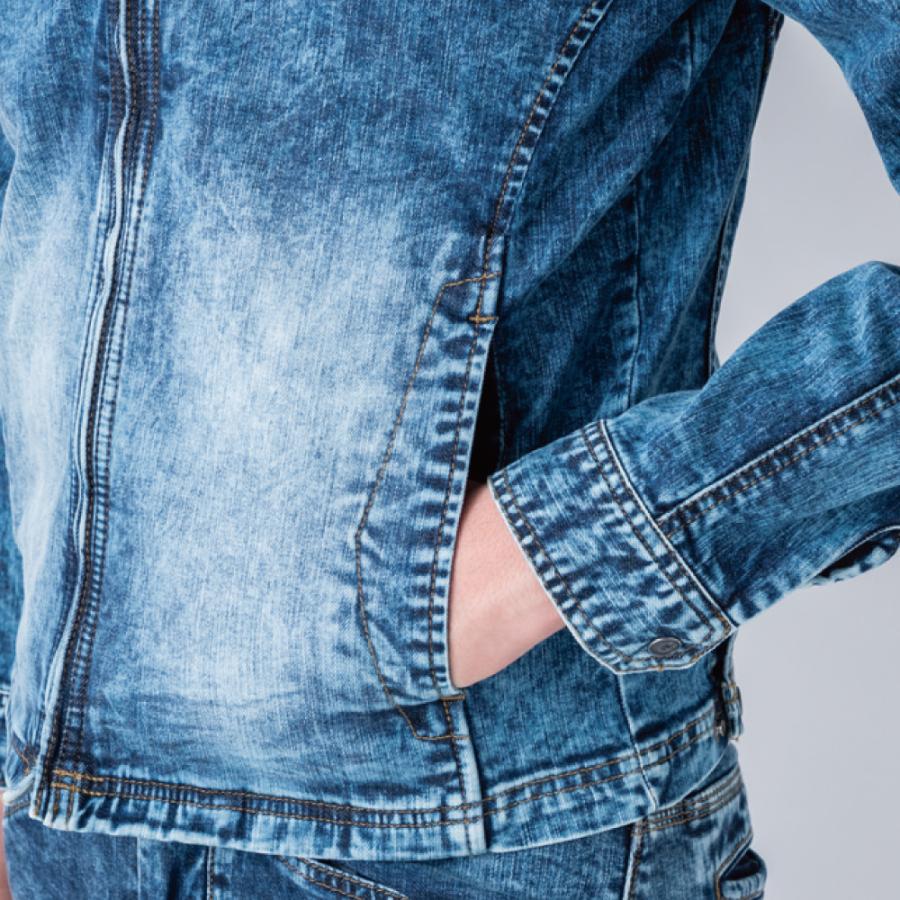 EVENRIVER（イーブンリバー） USD807 ストレッチ デニム S~5L ブルゾン ジャケット ジャンパー かんたん刺繍申込み 作業服 作業着 秋冬向き かっこいい : はたらくヒト ...