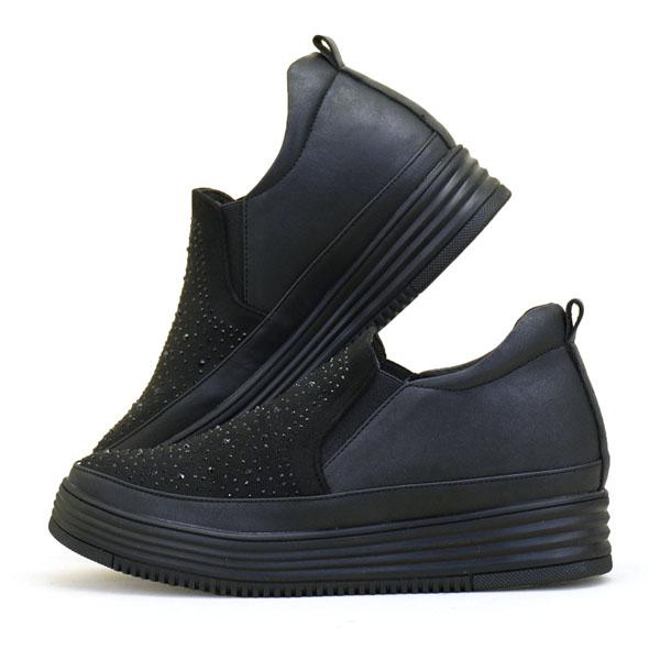 MUUM ムーム 美脚効果 7820 厚底 プラットフォーム インヒールスニーカー カジュアルシューズ レースアップ サイドフゴア ラインストーン レディース : 靴のクリックマーケット ...