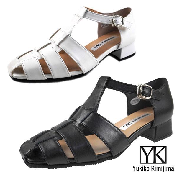 ユキコ キミジマ Yukiko Kimijima 8991 3E EEE レザー グルカサンダル ビジネス 太ヒール 本革 日本製 エレガント シンプル ローヒール レディース 日本製 ...