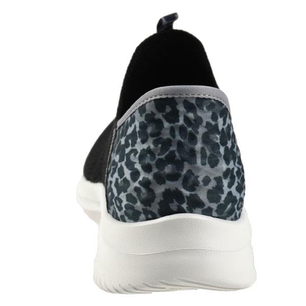 SKECHERS CM着用モデル スケッチャーズ SLIP-INS ULTRA FLEX 3.0-NATURAL STEP 149712 BKLD スリップインズ ハンズフリー 黒ヒョウ柄 ...