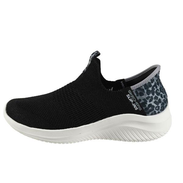 SKECHERS CM着用モデル スケッチャーズ SLIP-INS ULTRA FLEX 3.0-NATURAL STEP 149712 BKLD スリップインズ ハンズフリー 黒ヒョウ柄 ...