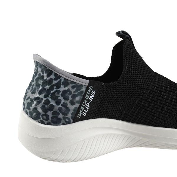 SKECHERS CM着用モデル スケッチャーズ SLIP-INS ULTRA FLEX 3.0-NATURAL STEP 149712 BKLD スリップインズ ハンズフリー 黒ヒョウ柄 ...