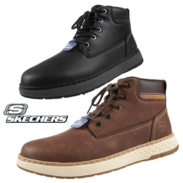 SKECHERS スケッチャーズ RF：GARLAN-DENO 205235 BLK BRN ウォータープルーフ リラックスドフィット：ガルラン- デノ チャッカブーツ 防水 スニーカー ...