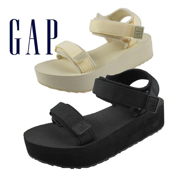 GAP ギャップ 厚底 テープサンダル GPL22421 ベージュ 黒 スポーツサンダル マジックテープ ビーチサンダル スポサン カジュアル スポーティ送料無料 レディース : クリック ...