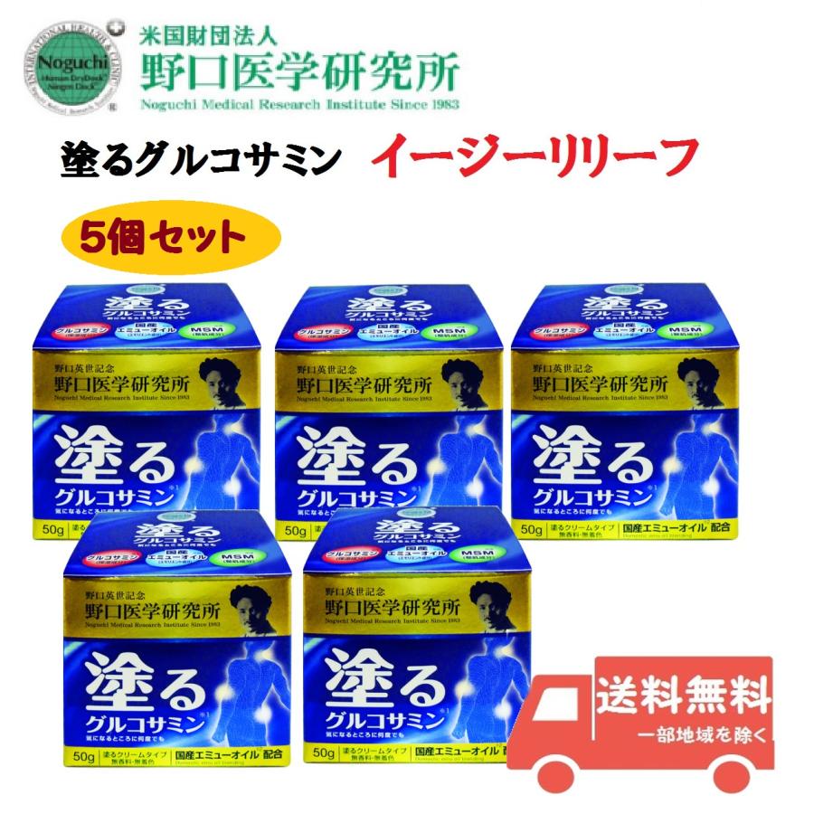 野口医学研究所 塗る グルコサミン イージーリリーフ 50g 5個セット