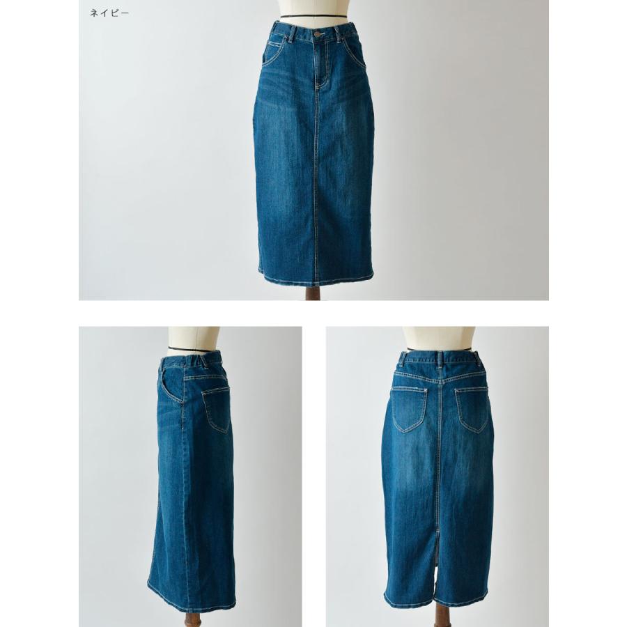 10%OFFクーポン スカート nod ノッド リサイクル デニム ストレッチ セミタイト スカート n5049 レディース 春 夏 ...
