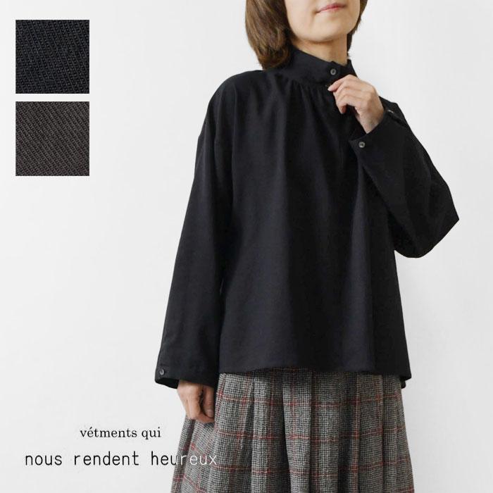 10%OFFクーポン ブラウス レディース nous rendent heureux ヌーランドオロー コットンカシミヤビエラ ハイネック衿 ...