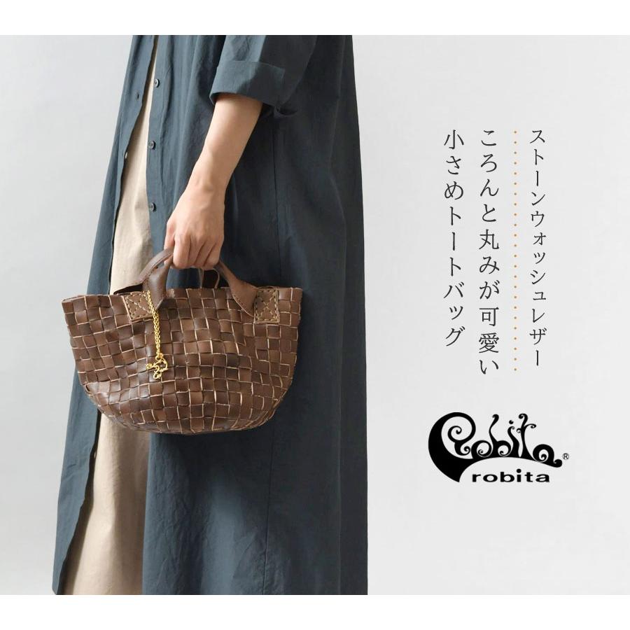 robita（ロビタ） バッグ レディース ロビータ メッシュ レザー 丸底 トートバッグ S STA-245 正規取扱店 バック かばん 鞄 本革 牛革 ブランド おしゃれ 編み ...