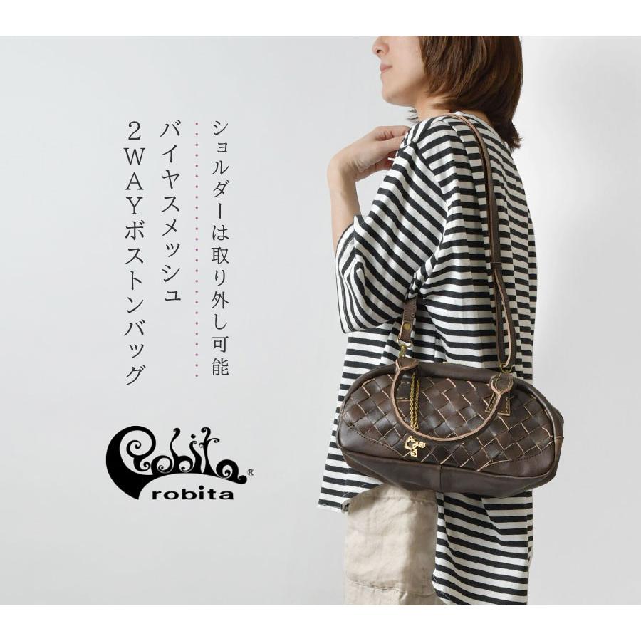 robita バッグ レディース ロビタ ロビータ バイヤス メッシュ レザー 2way ボストンバッグ M STA-248 正規取扱店 バック かばん 鞄 本革 牛革 ブランド ...