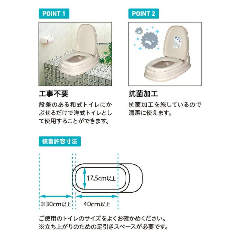トイレリフォーム 置くだけ 腰掛け便座 両用式 KB03 和式から洋式 介護 便座 トイレ 和式 リフォームトイレ 工事不要 トイレ交換 トイレ工事 リフォーム便所 : マツカメショッピング ...