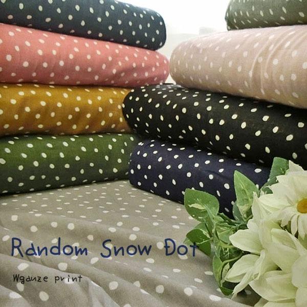 Random Snow Dot（ランダム スノードット） ふんわりWガーゼ : 服地・布地のマツケ ヤフー店 - 通販 - Yahoo!ショッピング