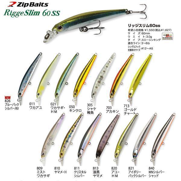 Zip Baits Rigge Slim ジップベイツ リッジ スリム 60SS : 松本釣具店Yahoo!店 - 通販 - Yahoo!ショッピング