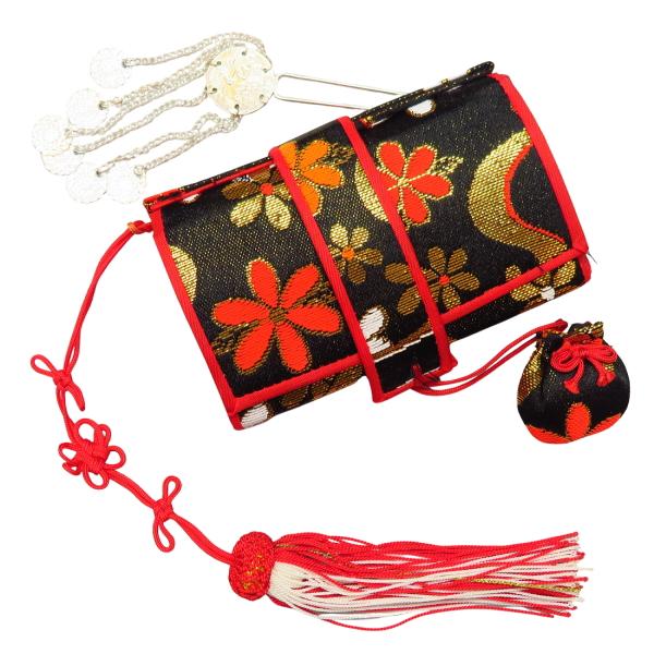 箱せこ 筥迫 はこせこ 単品【赤・小花】七五三 女の子【ゆうパケット送料無料】 : 祭屋 そなみ呉服店 - 通販 - Yahoo!ショッピング