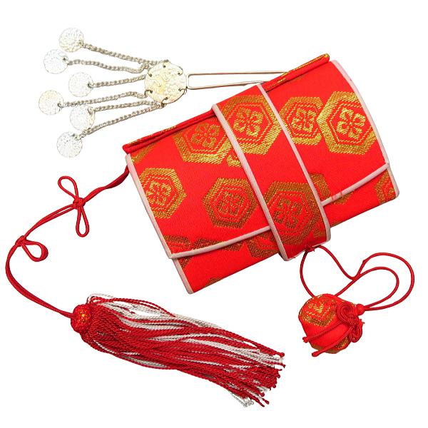 箱せこ 筥迫 はこせこ 単品【亀甲・朱色】七五三 女の子【ゆうパケット送料無料】 : 祭屋 そなみ呉服店 - 通販 - Yahoo!ショッピング