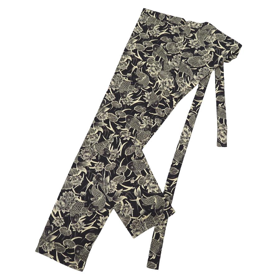 股引き 鯉と睡蓮（黒）巾広サイズ（3L）股引き 男女兼用 義若オリジナル : 祭屋 そなみ呉服店 - 通販 - Yahoo!ショッピング