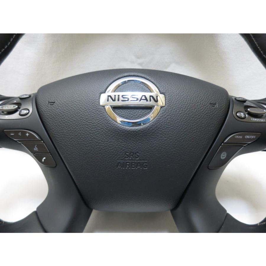 シ−マ HY51 Y51 HYBRID VIP G 純正 革 黒本革 ステアリング エアバック エアーバック カバー CIMA しーま 管理 ...