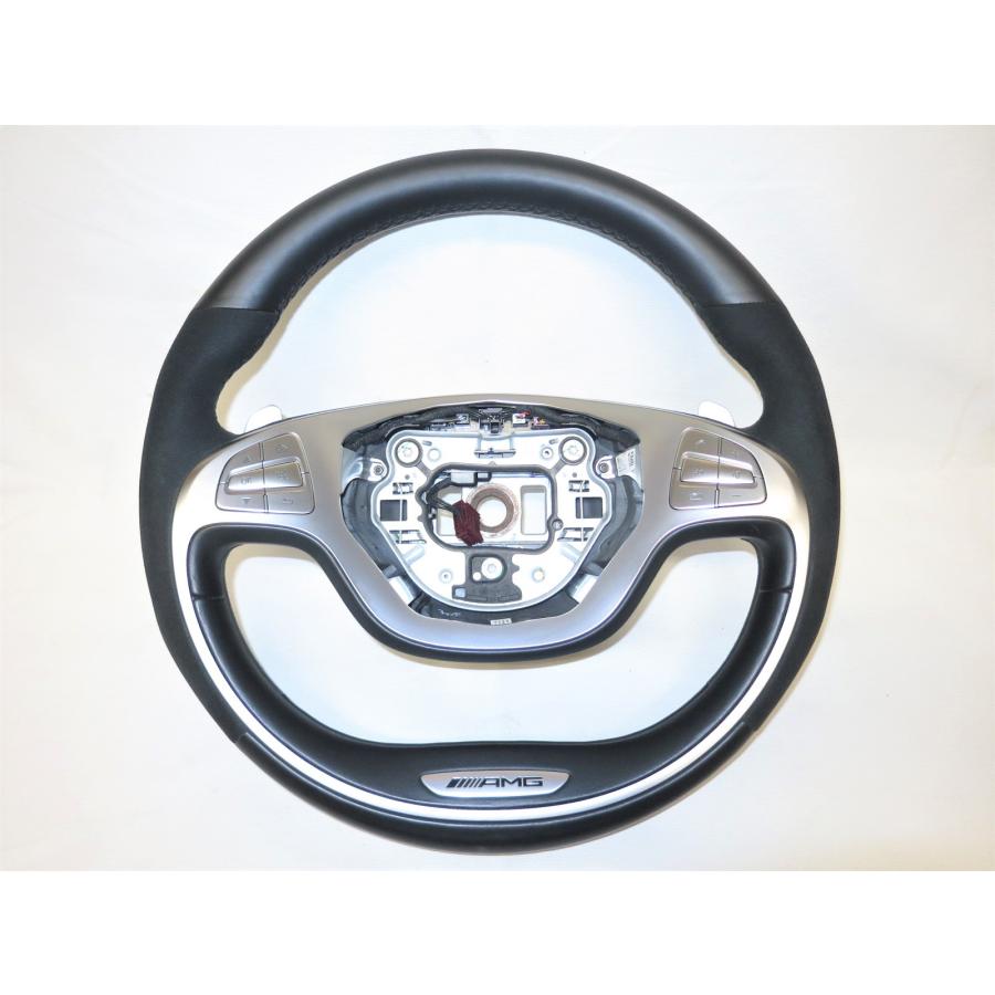美品! AMGパフォーマンス! W222 純正 革 アルカンターラ ステアリング ハンドル ヒーター A222 460 30 03 9G60 管理番号（W-3583） : 松下自動車 ヤフー ...