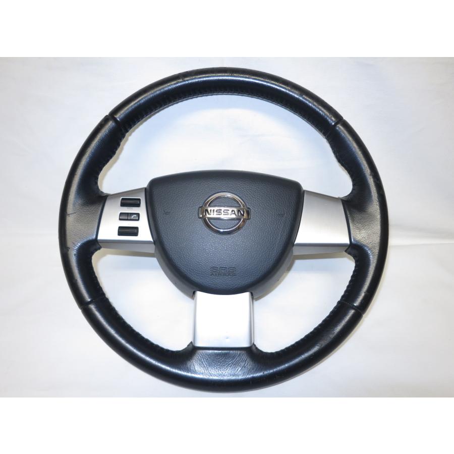 ムラーノ PZ50 PNZ50 TZ50 Z50 純正 革 ステアリング ハンドル エアバック エアバッグ エアーバック K851M-CC22 管理番号（W-3513）インフレーター無し ...