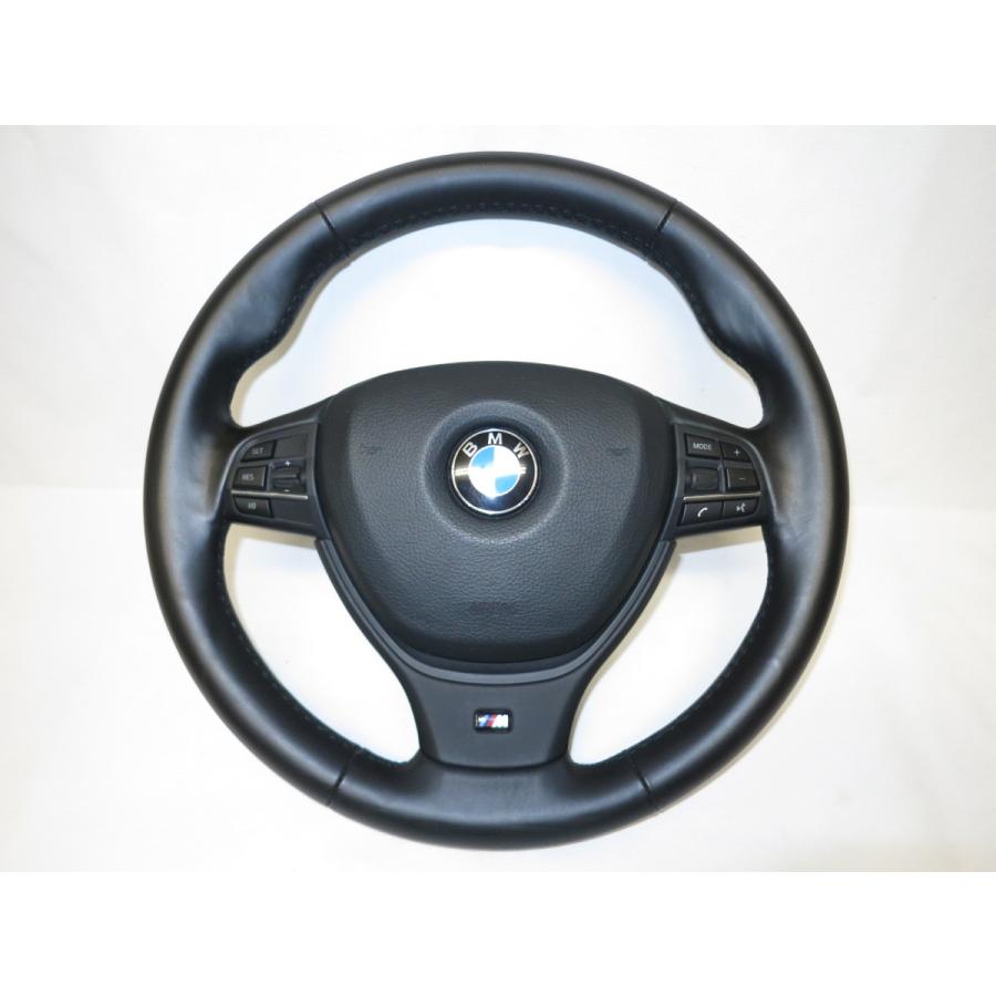 美品! F10 BMW Mスポーツ 純正 革 ステアリング ハンドル エアバック エアバッグ エアーバック F01 F02 F07 F11 F13 管理番号（W-3040）インフレーター無し ...