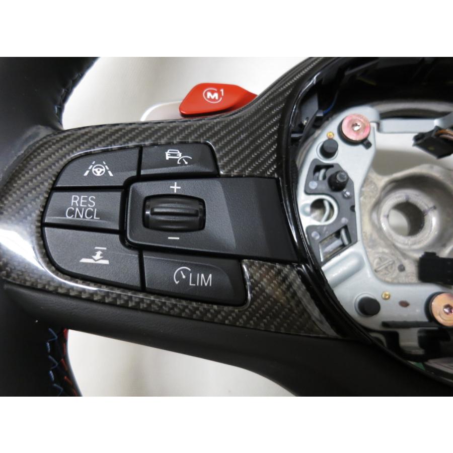 M Performance カバー付! F97 X3M 純正 革 ステアリング ACC & Mドライブボタン! G30 G01 G11 X5M X4M F90 管理番号（W-3116 ...