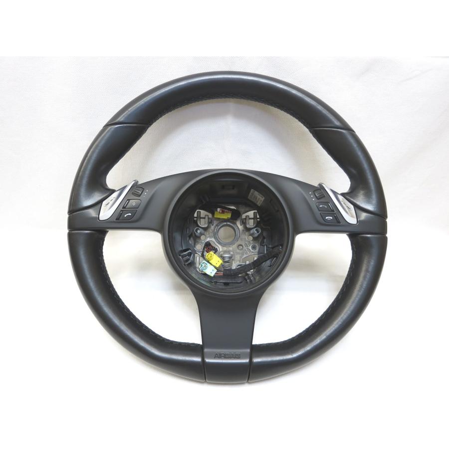 希少!ヒーター付! カイエン 958 ポルシェ 純正 革 ステアリング ハンドル パナメーラ 7PP.419.091 7PP419091 管理 ...