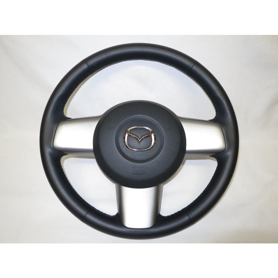 デミオ DE純正 革 ステアリング 運転席 エアバック カバー mats D652 57 K00 02 D652-57-K00D02 D652-57-K00H02管理番号（W-4006 ...