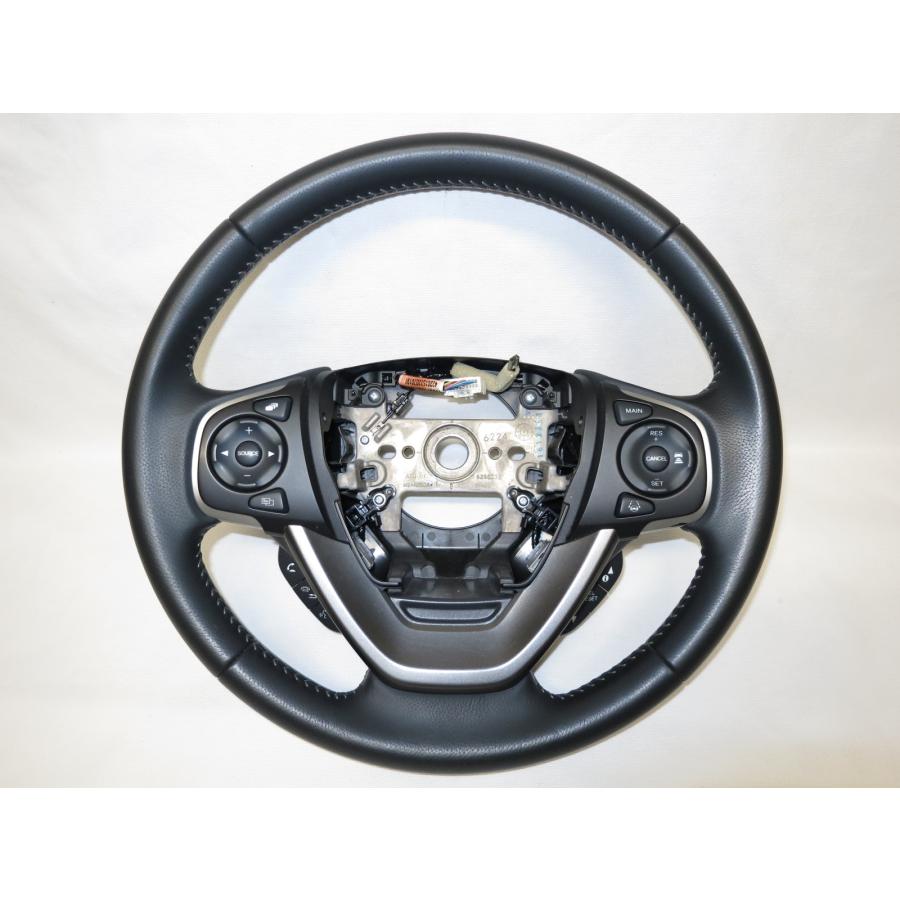 希少! パドル付! ステップワゴン スパーダ RP3 純正 革 ステアリング ハンドル スイッチ RP1 RP2 RP4 RP5 管理番号（W-4015） : 松下自動車 ヤフーショッピング店 ...