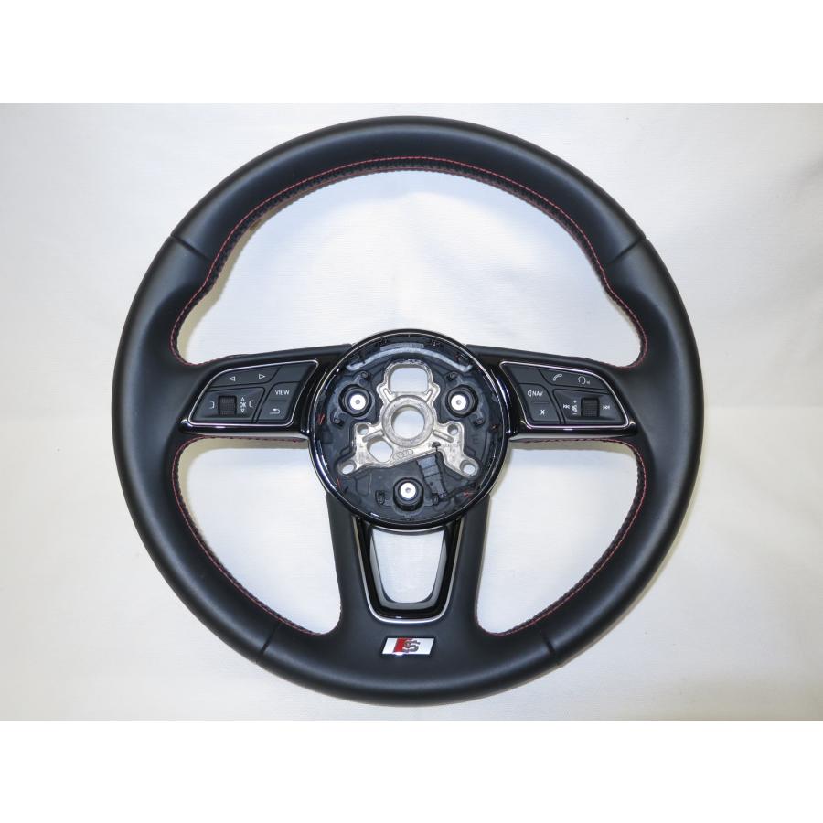 希少Sライン! ダブルステッチ! Q2 アウディ 純正 革 ステアリング ハンドル スイッチ8W0 419091 A3 8V A4 8W A5 F5管理番号（W-4088） : 松下自動車 ...