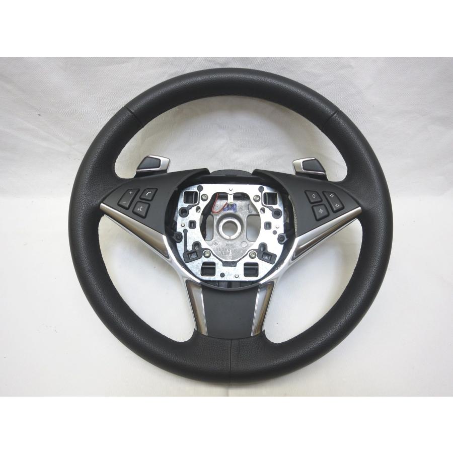 希少!パドル付! E63 BMW 6シリーズ 後期 純正 革 ステアリング ハンドル スイッチ E64 E62 E61 E60 管理番号（W-5327） : 松下自動車 ヤフーショッピング店 ...