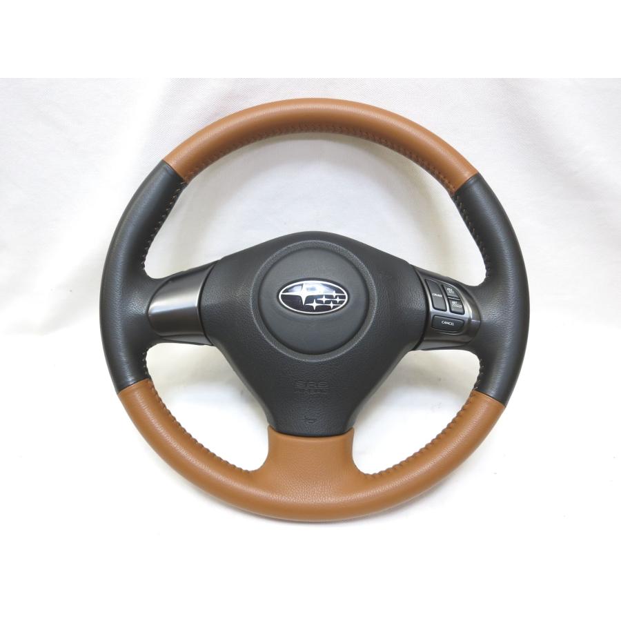 希少タンレザー!インプレッサWRX STI GVF A-Line純正 革 ステアリング 運転席 エアバック エアーバック カバー mats管理番号（W-5371） : 松下自動車 ヤフー ...