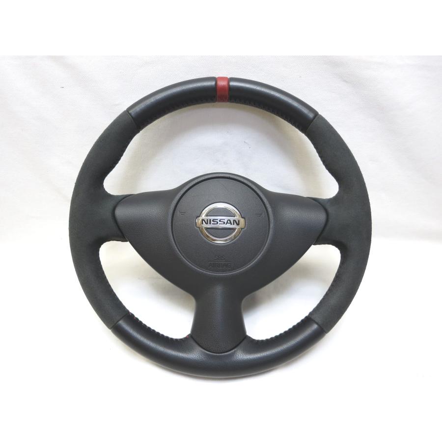 ノート NISMO ニスモ E12 前期 純正 アルカンターラ 革 ステアリング 運転席 エアバック カバー mats マーチ K13 管理番号（W-5548） : a2024-6-8-3 ...