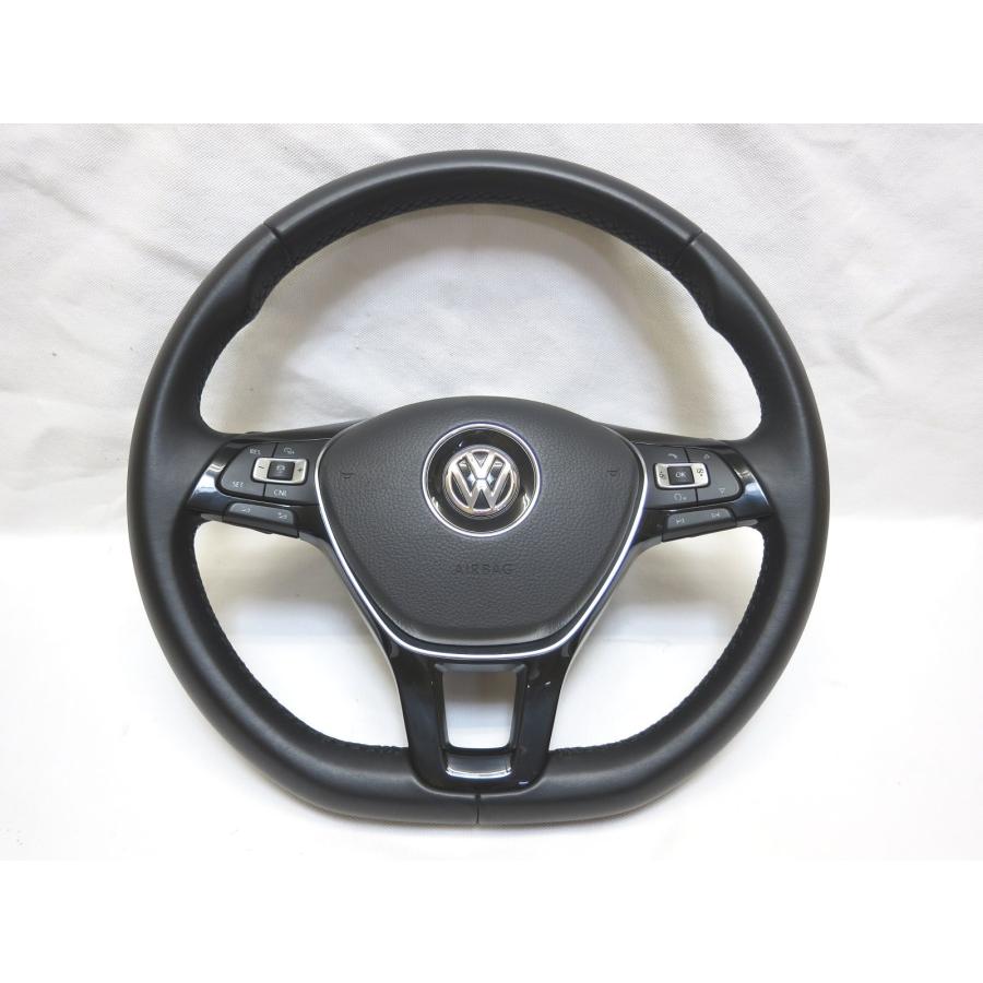 美品! ポロ 6R 6C 純正 革 ステアリング 運転席 エアバック エアーバック カバー mats 6C0.419.091 ...