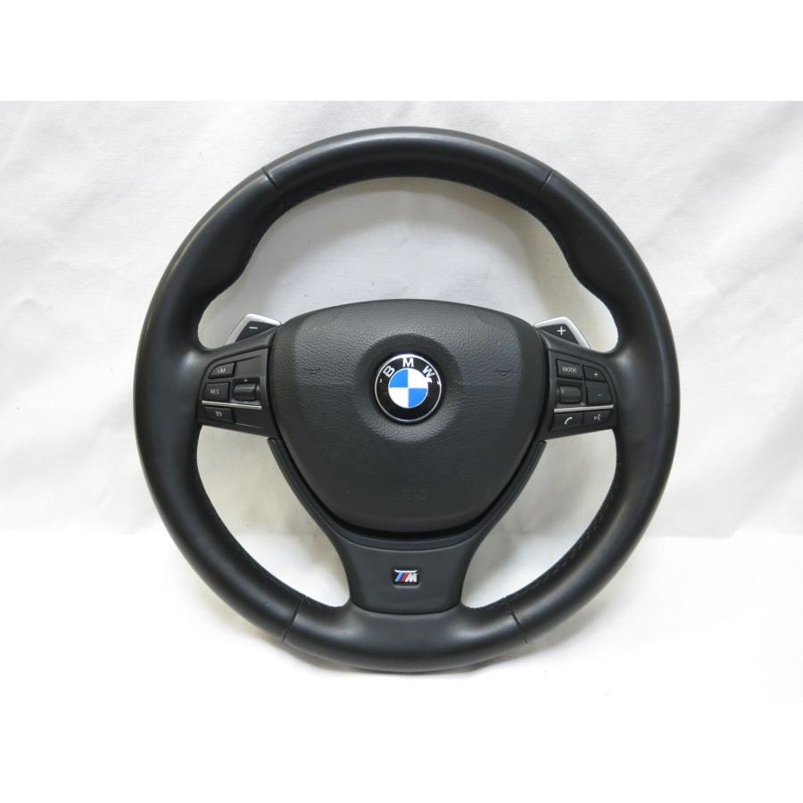 希少!パドル付! F10 BMW 純正 革 ステアリング ハンドル エアバック エアーバック カバー F01 F02 F06 F07 管理番号（W-6187） : 松下自動車 ヤフー ...