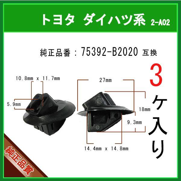 【サイドステップグロメット 75392-B2020】 トヨタ ダイハツ系 3個 ロッカーパネルモールクリップ サイドシルプロテクタークリップ ...