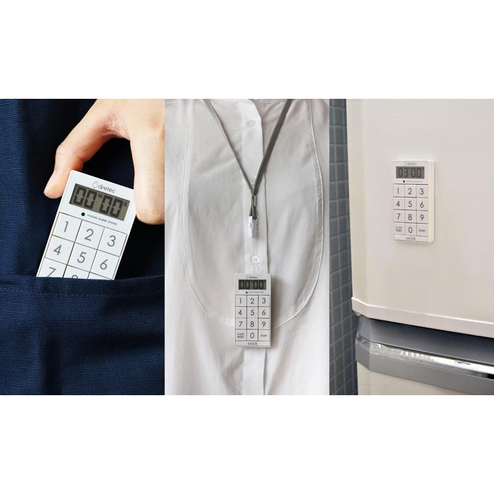 スリムキューブ 【メール便可】 ドリテック デジタルキッチンタイマー アラーム音量を無音、小、大から選べる T-617WT 時計機能付 磁石・ネックストラップ付 1個 在庫限り : 雑貨のマツ ...