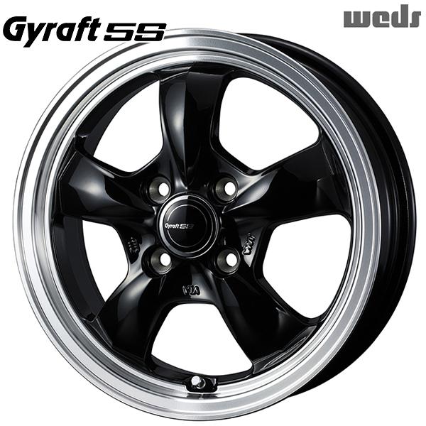 N-BOX等 Weds Gyraft ウェッズ グラフト 5S 14インチ 4.5J 4H100 +45 ブラック/リムポリッシュ アルミホイール単品 4本セット 送料無料 : gf5s-bp ...