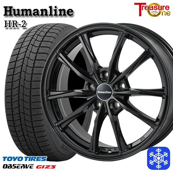 TOYO TIRES 225/50R18インチ トーヨー オブザーブ ギズ3 GIZ3 5H114.3 スタッドレスタイヤホイール4本セット ヒューマンライン HR02 BK : エムオート ...